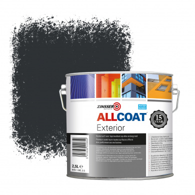 Zinsser Allcoat Exterior Muurverf RAL 7021 Zwartgrijs - 2,5 liter
