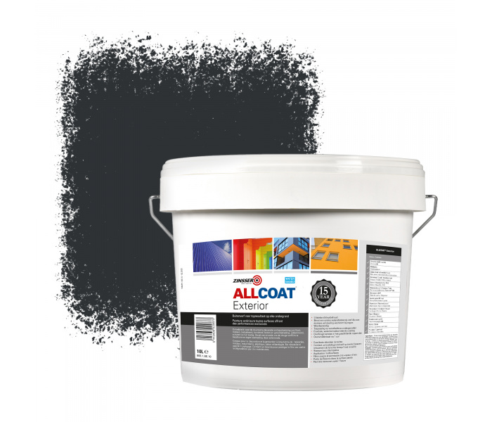Zinsser Allcoat Exterior Wall Paint RAL 7021 Black grey - 10 liter